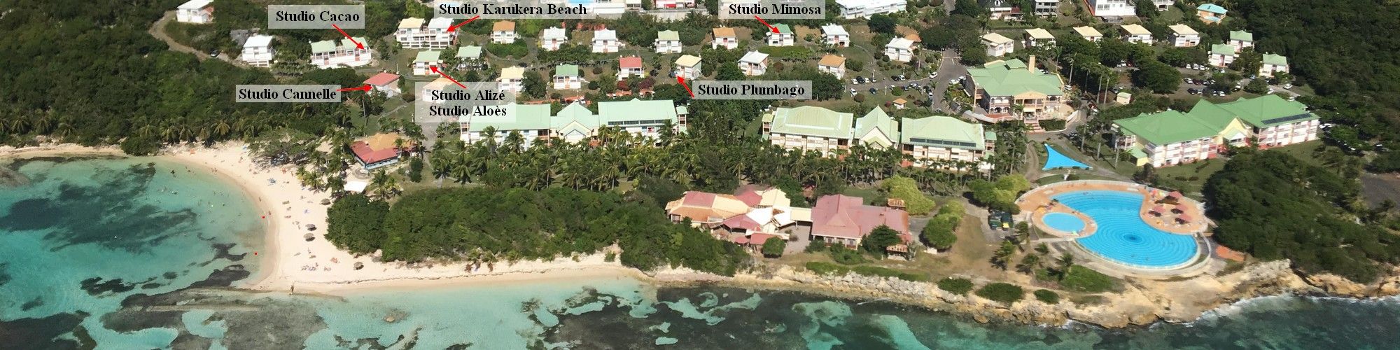 Situation géographique des locations a Anse des Rochers